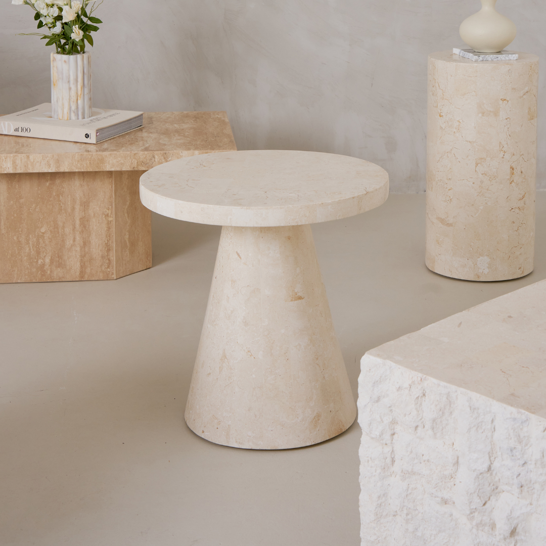 Conical Limestone Side Table – Ren Wares