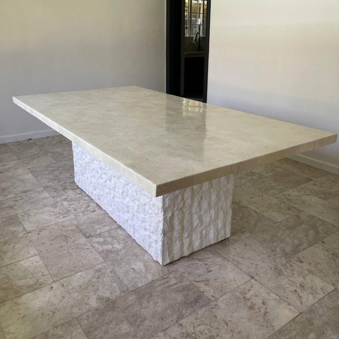 Rectangular Limestone Dining Table – Ren Wares